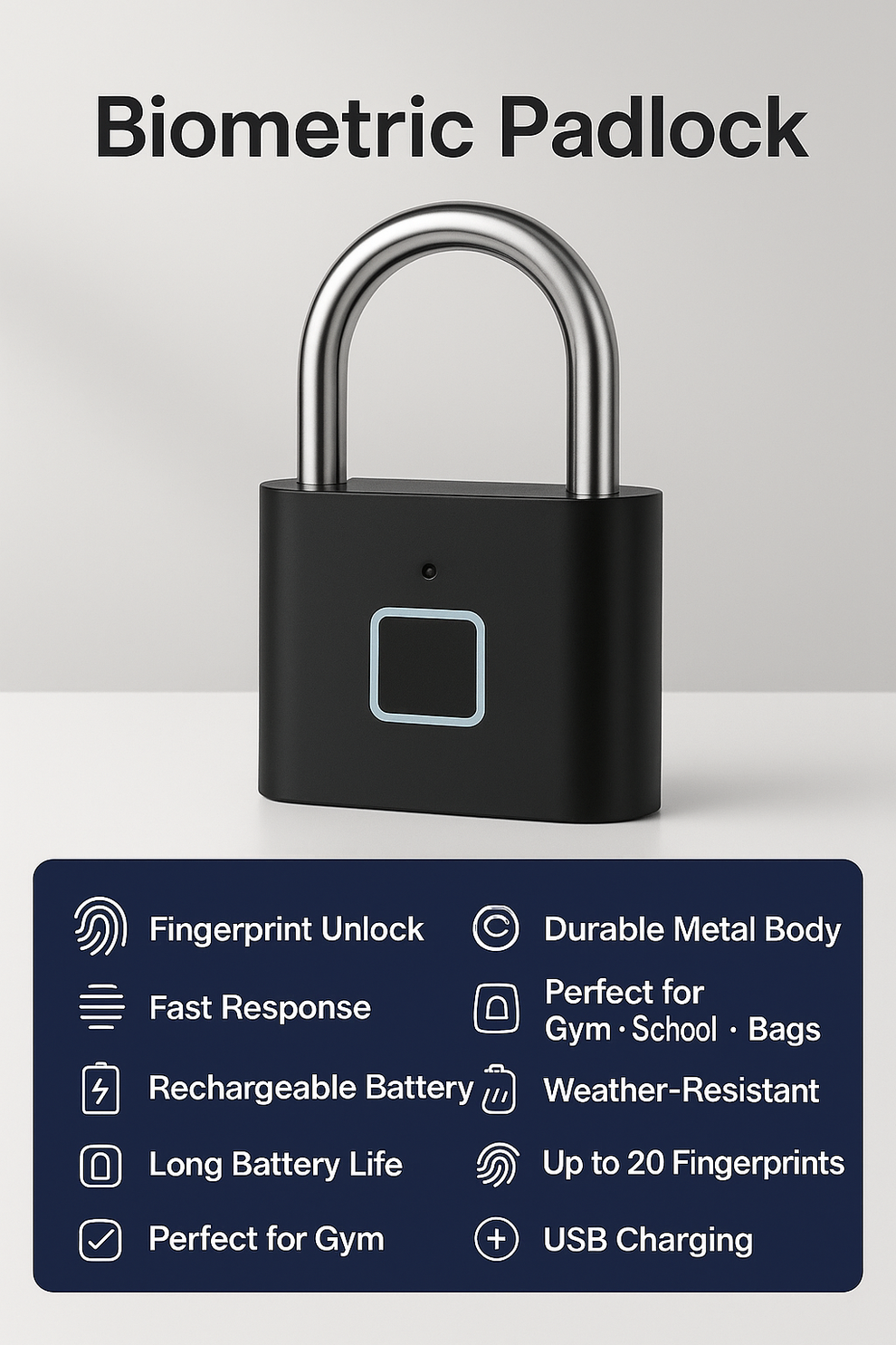 Biometric Fingerprint Padlock – Lock Block